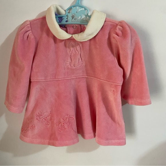 Peter Rabbit | Dresses | Peter Rabbit Pink Baby Girl Velvet Dress Bunny ...